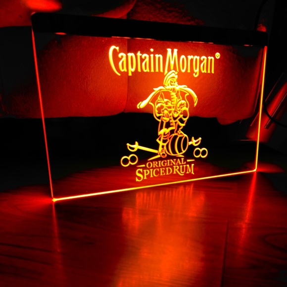 Other | Captain Morgan Led Neon Orange Light Sign 8x12 | Poshmark